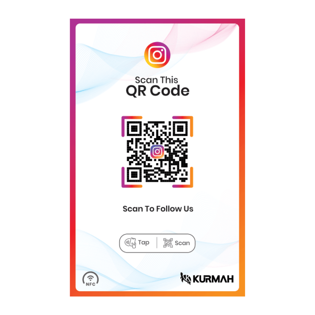 Instagram NFC Card with QR Code | NFC Instagram Business Card – Kurmah