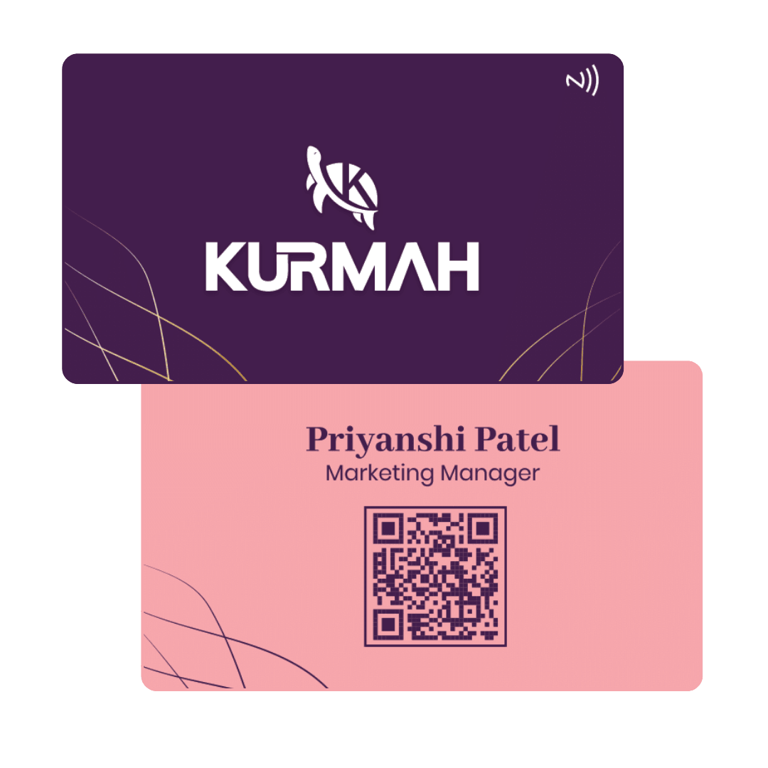 NFC Card by Kurmah | Purple and Pink with Golden Leaves