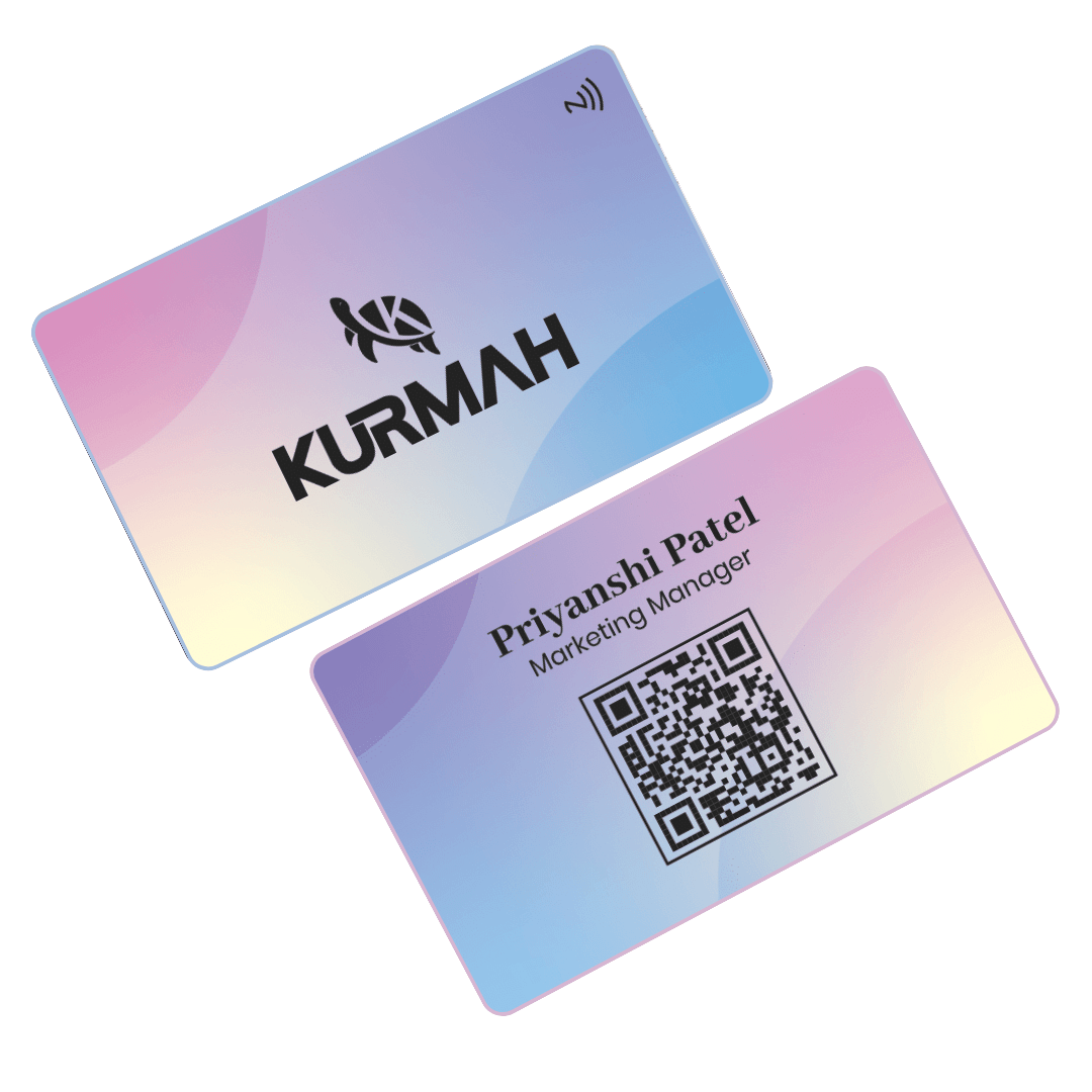 NFC Card by Kurmah | Gradient Pink and Light Blue Color