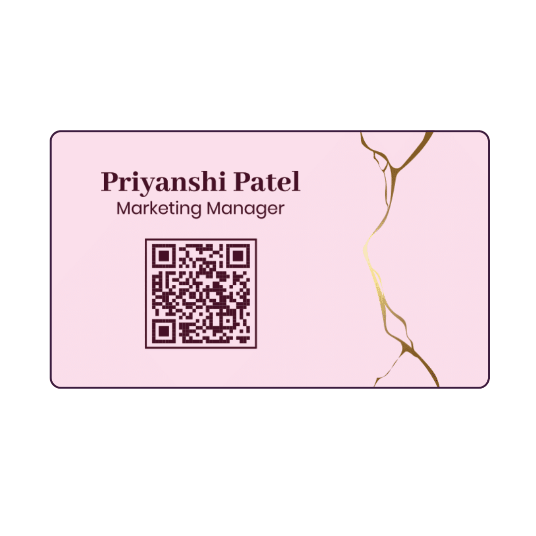 NFC Business Card | Maroon and Light Pink Color Marble Design – Kurmah